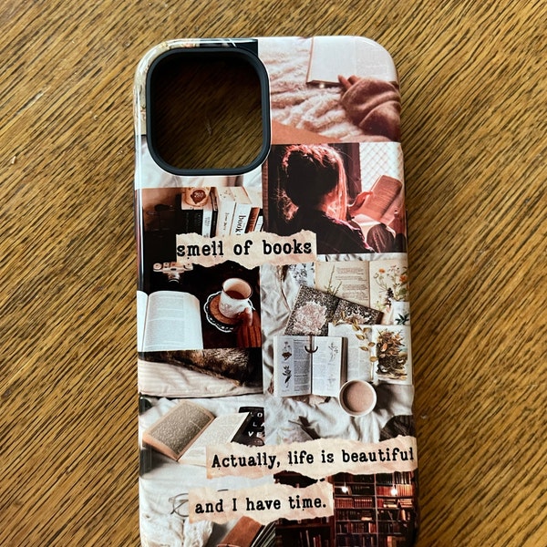 Bookworm Art Phone Case, Book Phone Case for Bibliophiles’ Christmas ...