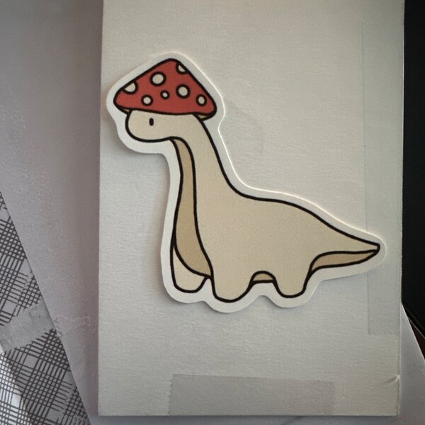 Cute Brontosaurus Dinosaurs Wearing Hats Matte Stickers - Cottagecore ...