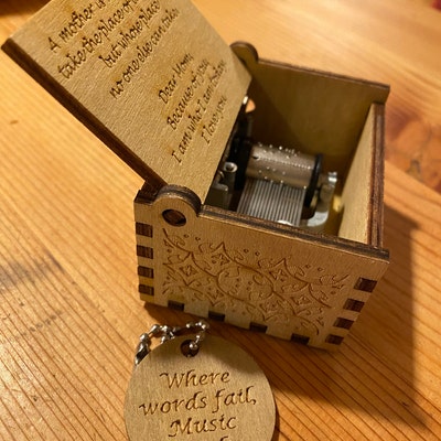 Cute Tiny Hand-cranked Wooden Music Box Custom Engraving Selection of ...