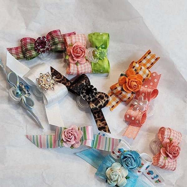 Petite Dog Bows,small Dog Hair Bows,pigtail Bows for Dogs,bows for ...