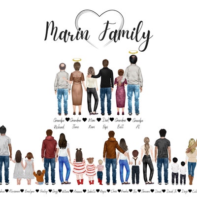 Personalized Family Wall Art Family Portrait Home Decor - Etsy