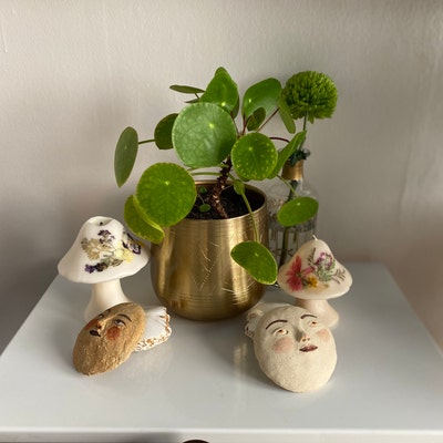 Full Moon With a Cute Face, Handmade Ceramics, Wall Decor, Lunar Accent ...