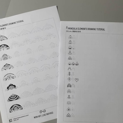 20.easy Basic Petal Patterns Training Sheets Pdf,jpeg. Mandala Art ...