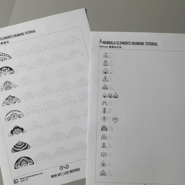 1.easiest Patterns Training Sheets for Beginners! Pdf,jpeg.mandala Art ...