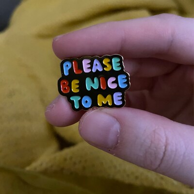 Please Be Nice to Me Gold Enamel Pin // Feminist Gift - Etsy
