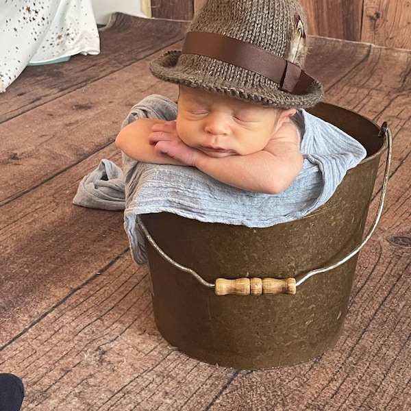 Baby Fedora, Vintage Baby Hat, Classic Brown Fedora, Newborn Photo Prop ...