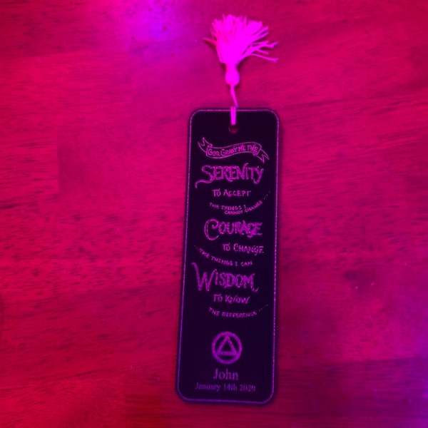 Personalized AA Bookmark - Alcoholics Anonymous Big Book Book-marks ...