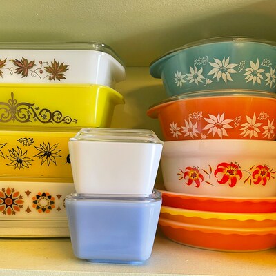 RARE Agee Crown Pyrex Turquoise Picket Fence Ramekins - Etsy