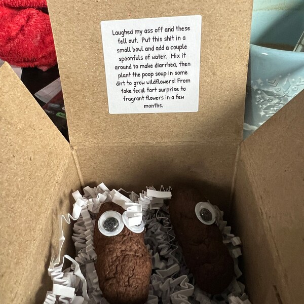 Funny Sh*t Inside- Boxed Gag Gift- Plantable Fake Dog Poop- Wildflower ...