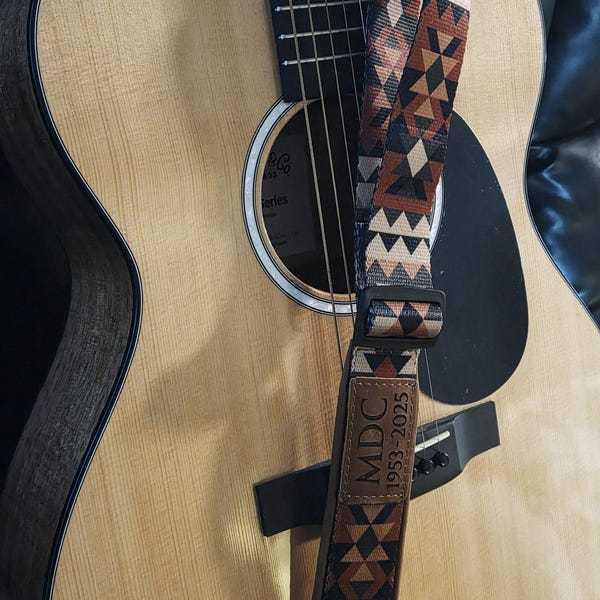 Striped Guitar Strap Personalized, Leather Guitar Straps for Musician ...