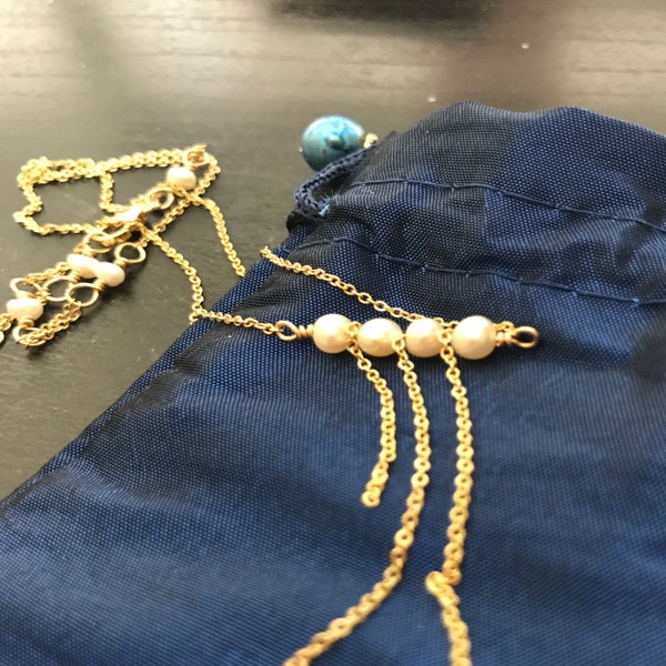 Stassi's Signature Design "the Pearl Chain Choker" 14k Gold Gold Filled ...