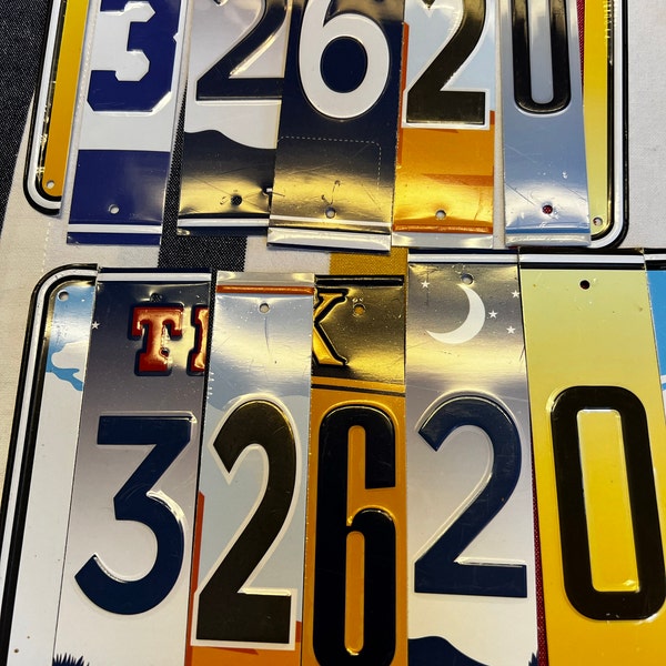 License Plate Letters Numbers Hearts End Pieces Spacers for Wall Art ...