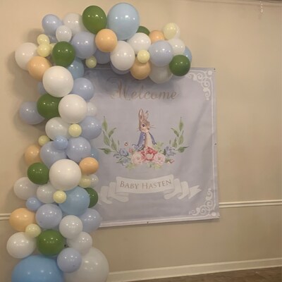 Peter Rabbit Backdrop, Birthday Backdrop, First Birthday, Baby Shower ...