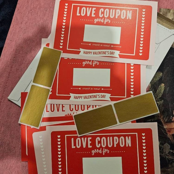 Scratch-off Love Coupons Scratch off Voucher Valentines Gift for Her ...