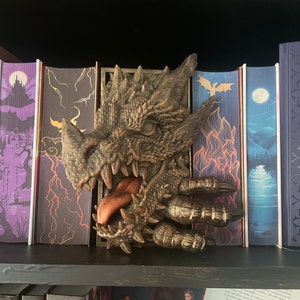 Dragon Reading Book Statue, 3D Printed Resin Art Sculpture, Outdoor ...