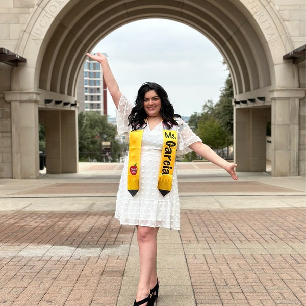 Apple on Stole Graduation Teacher Pencil Stoles *fast Shipping ...