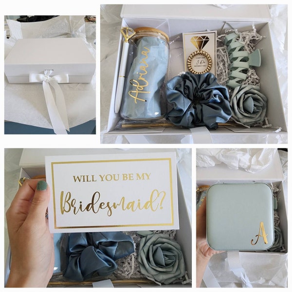 Gold Will You Be My Bridesmaid Proposal Box Set, Personalized ...