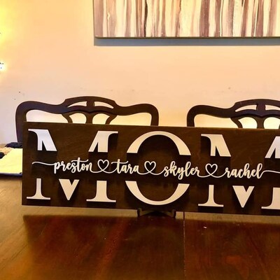 3D Personalized Mom Sign With Children Name Personalized Mother's Day ...
