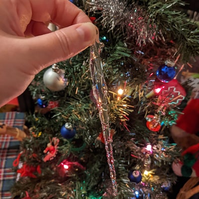 Set of 6 Ruby Red Icicles Christmas Tree Ornaments Hand Blown - Etsy