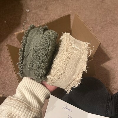 Cotton Fuzzy Ribbon Rolls / 1.5 Cotton Frizzy Ribbon / Frayed Edge ...