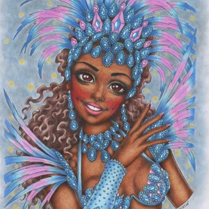 Samba Dancer Coloring Page GRAYSCALE Rio Carnival Female - Etsy Canada