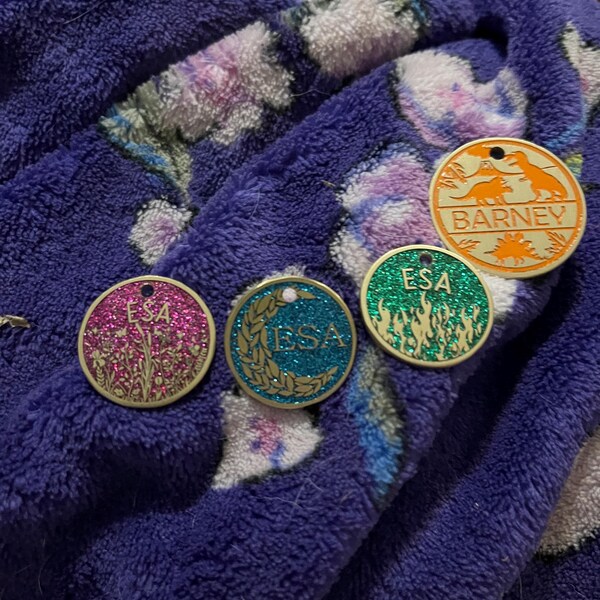 Wild Floral Dog Tag Personalized, Custom Pet Id Tag, Meadow Cat Name ...