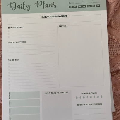 Spiral Daily Planner Agenda Notepad W/ 100 Undated 8.5 X 11 Tear-off ...
