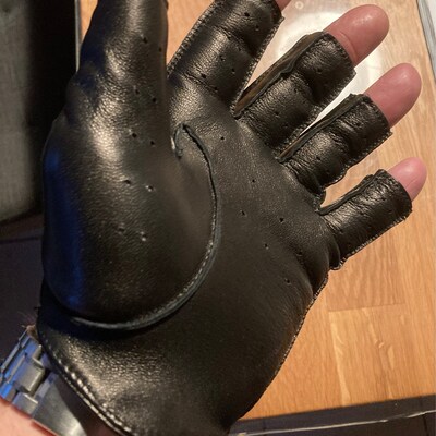 Fingerless Long Leather Gloves/ Super Soft Black Leather Gloves-black-red-women Gift-glamour ...