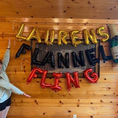 Flannel Fling Banner Balloons Flannel Fling Bachelorette Party Decor ...