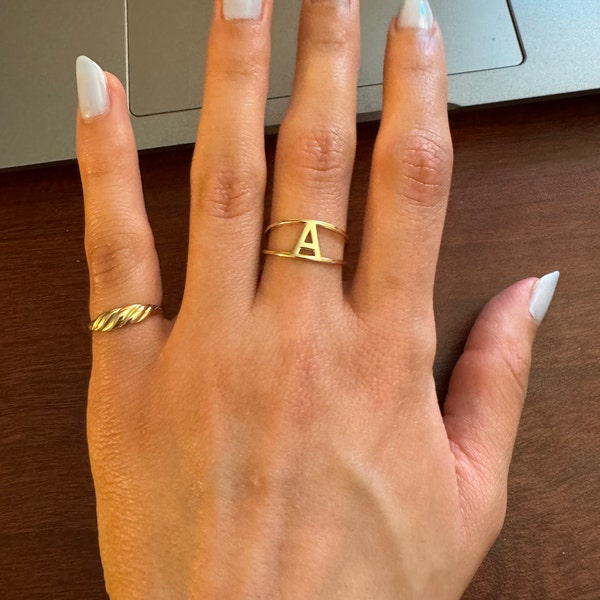 Solid Gold Croissant Ring, Plain 14k Gold Band, Braided Bubble Ring ...