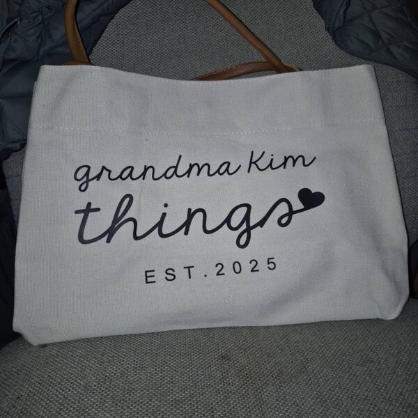 Grandma Things Tote Bag -personalized Gigi Gift-new Grandma Gift ...