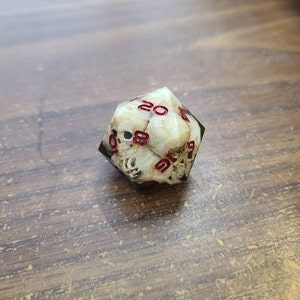 Jumbo D20 Custom Dice Warlock Skull Custom Made Resin Dice for D&D and ...