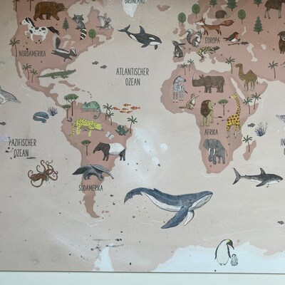 Poster Forest Animals Rose Hand Drawn Gift Idea Children - Etsy