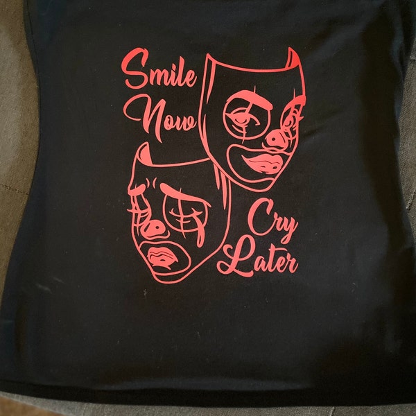 Smile Now Cry Later SVG | Clown Mask SVG | Laugh Mime Happy Sad Tattoo ...