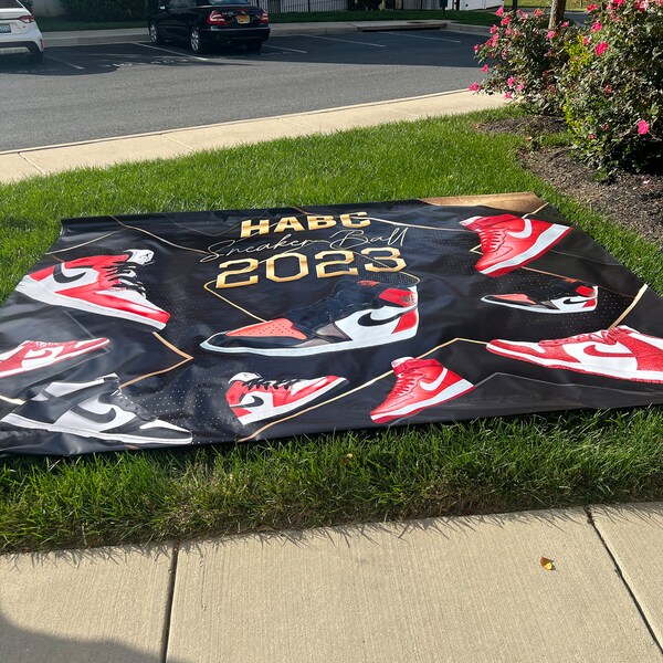 Sneaker Ball Backdrop, Step and Repeat, Sneaker Gala Birthday Banner ...