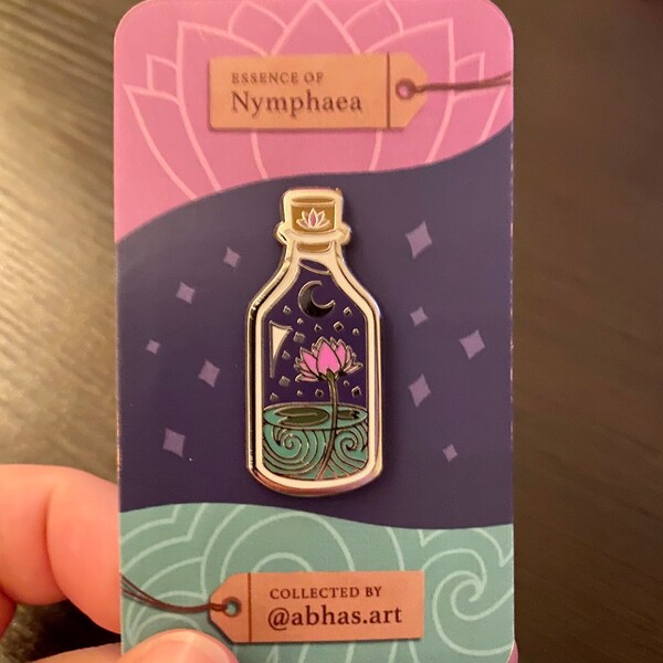 Essence of Nymphaea Enamel Pin | Magic Water Lily in a Witch Bottle ...