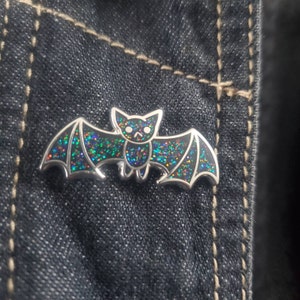 Cute Little Black Bat Small Hard Enamel Pin 1.25 Across and .5 Tall ...