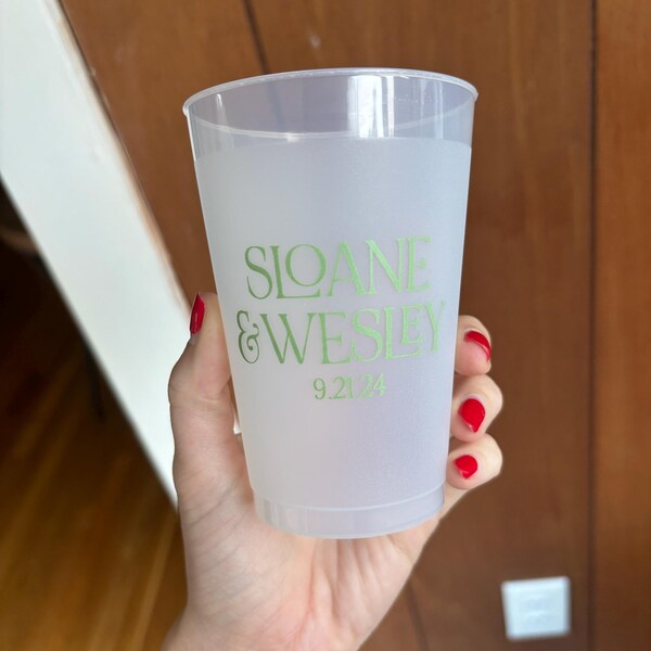 Personalized Wedding Cups Frost Flex Cups, Customizable for Couples ...