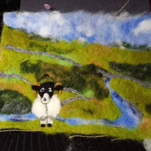 Needle Felted Picture , A Swaledale Scene . - Etsy