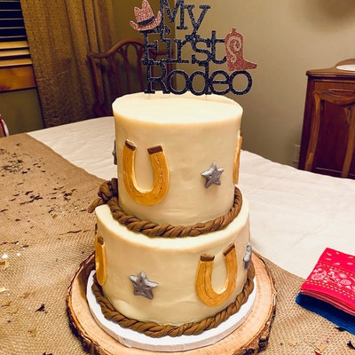 My First Rodeo Cake Topper / First Birthday / Cowgirl Party / - Etsy