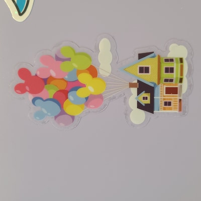 Up House Mickey Balloon Transparent Laptop Sticker/ Pixar Disney Decal ...