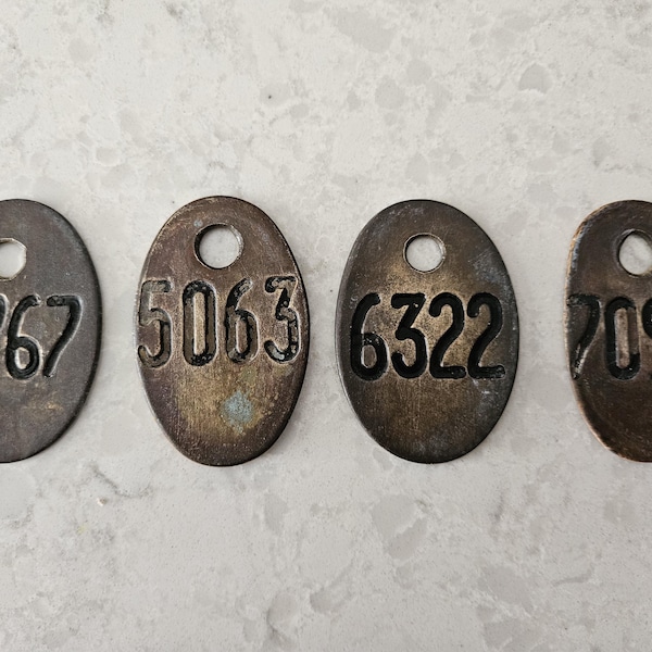 Vintage Brass Cow Tag - Etsy