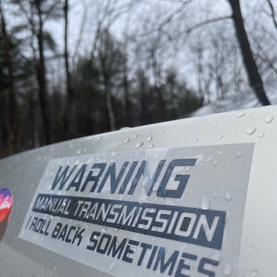 Warning Manual Transmission I Roll Back Sometimes Vinyl Decal - Etsy