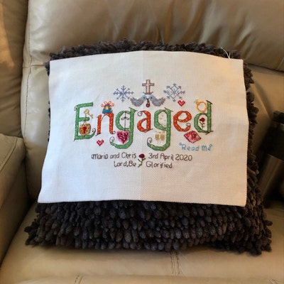 ENGAGED Customisable Cross Stitch Printed PATTERN or KIT - Etsy UK