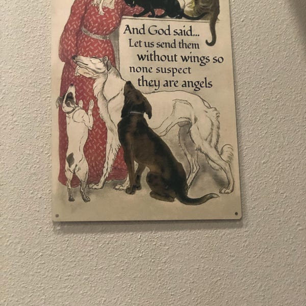 Vintage Style Aluminum Sign, and God Said Dogs and Cats #26 - Etsy