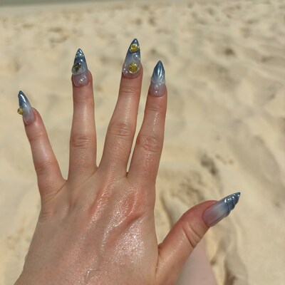 Chrome Swirls Silver Chrome Swirl French Tips chrome Change Available ...