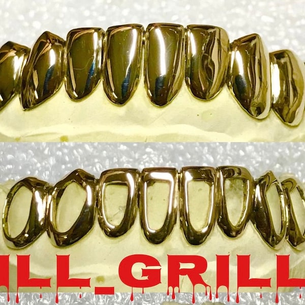 Handmade Custom Permanent Cut Dental Gold Frame Grillz - Etsy