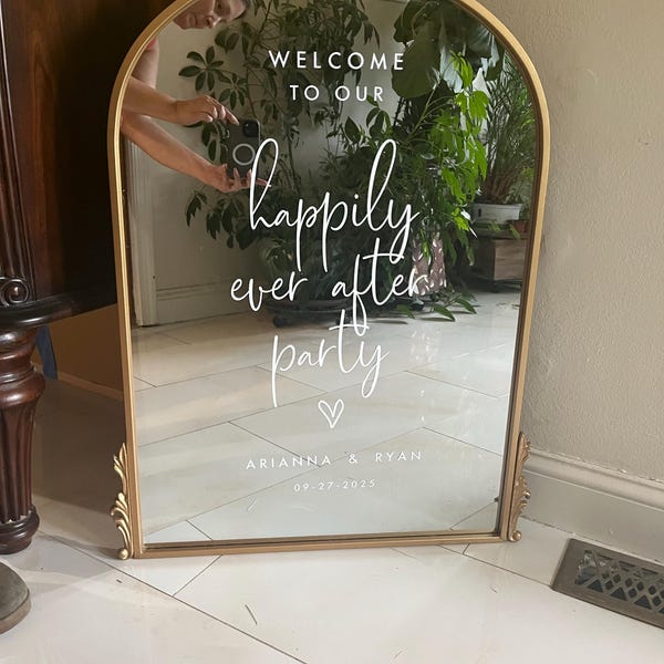 Welcome to Our Wedding Mirror Welcome Sign for Wedding Reception Custom ...