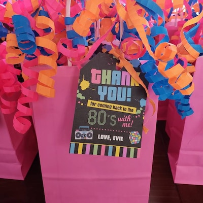 80s Thank You Tags, 80s Favor Tags, 80s Birthday Party, 80s Birthday ...