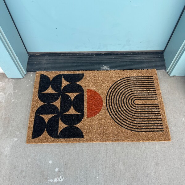 Mid Century Modern, Welcome Mat Mid Century Modern, Wedding Gift ...